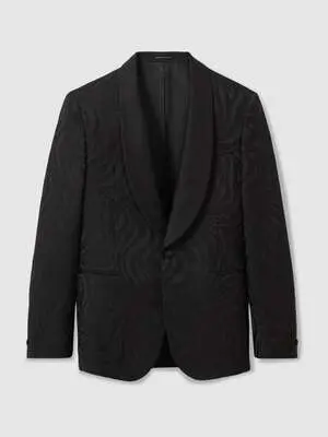 REISS Wool-blend Jacquard Tuxedo Jacket