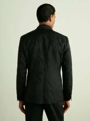 REISS Wool-blend Jacquard Tuxedo Jacket