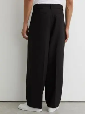 REISS Monogram Relaxed-fit Belted Trousers - Black