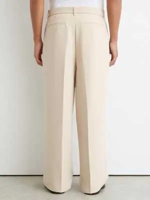 REISS Monogram Relaxed-fit Belted Trousers - Stone