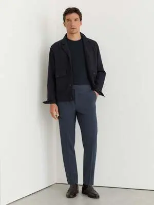 REISS Found Airforce Slim Fit Stretch Slim-fit Drawstring Trousers - Blue