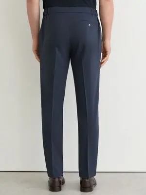REISS Found Airforce Slim Fit Stretch Slim-fit Drawstring Trousers - Blue