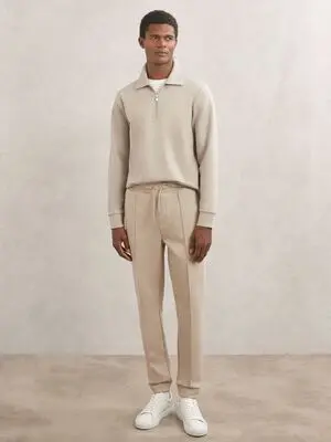 REISS Premium Interlock Half-zip Polo Sweatshirt
