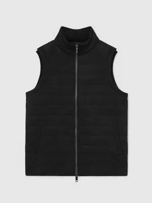 REISS Funnel-neck Quilted Gilet