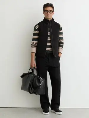 REISS Funnel-neck Quilted Gilet