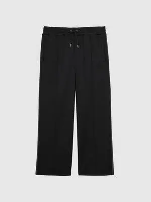 REISS Monogram Cotton Wide-leg Joggers