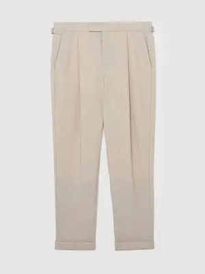 REISS Tapered Fit Side-adjuster Suit Trousers With Wool