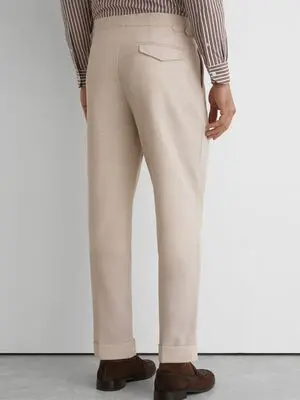 REISS Tapered Fit Side-adjuster Suit Trousers With Wool