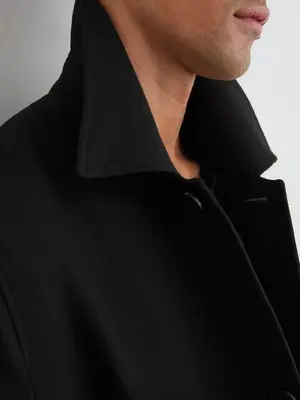 REISS Wool-blend Twill Single-breasted Overcoat