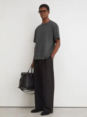 REISS Cotton Garment-dyed Relaxed-fit T-shirt - Black