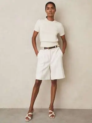 REISS Cotton And Wool Crew-neck Top