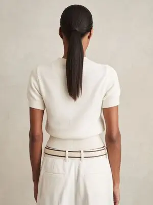 REISS Cotton And Wool Crew-neck Top