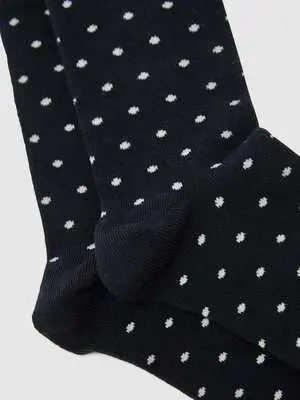 REISS Cotton-blend Polka-dot Socks - Navy