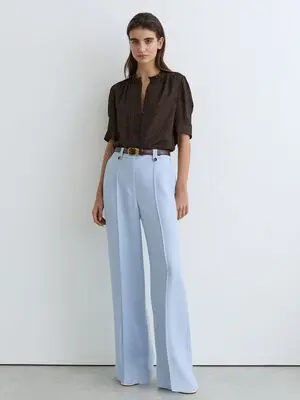 REISS Matte-silk Animal-print Blouse