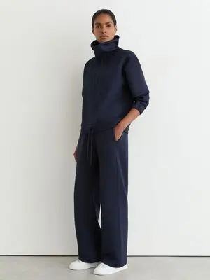 REISS Premium Interlock Wide-leg Joggers