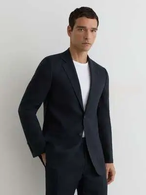 REISS Kin Classic Fit Single-breasted Linen Blazer