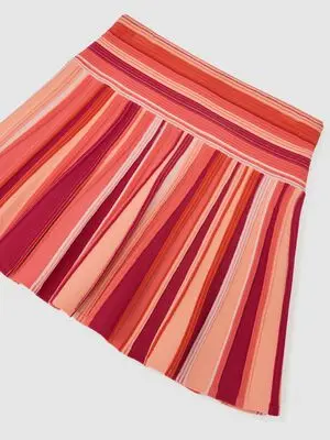 REISS 3-9 Yrs Stripe-knit Pleated Skirt