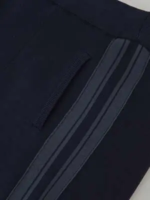 REISS Knitted Side-stripe Wide-leg Trousers
