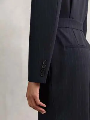 REISS Pinstripe Tailored Wide-leg Jumpsuit With Wool