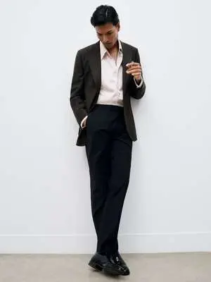 REISS Single-breasted Polka-dot Blazer Classic-fit Wool-blend