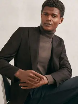 REISS Single-breasted Polka-dot Blazer Classic-fit Wool-blend