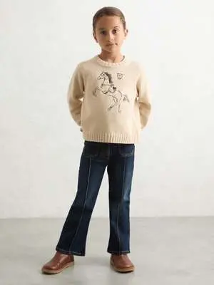 REISS 9-13 Yrs Patch-pocket Flared Jeans - Blue