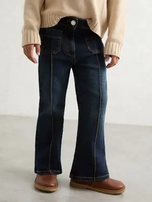 REISS 9-13 Yrs Patch-pocket Flared Jeans