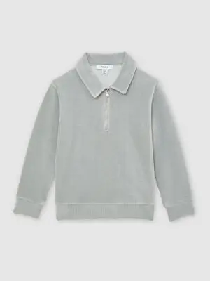 REISS 9-13 Yrs Corduroy Half-zip Polo Shirt