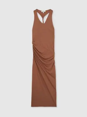 REISS Ruched Jersey Midi Dress