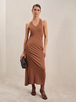 REISS Ruched Jersey Midi Dress