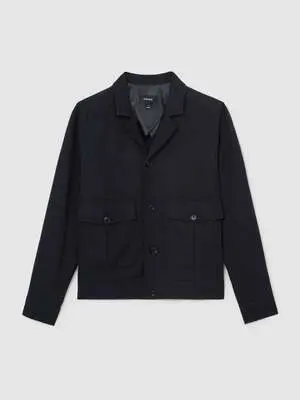 REISS Textured Hopsack Flap-pocket Jacket