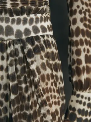 ATELIER Animal Print Wide-leg Trousers