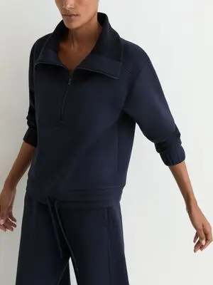 REISS Premium Interlock Half-zip Sweatshirt