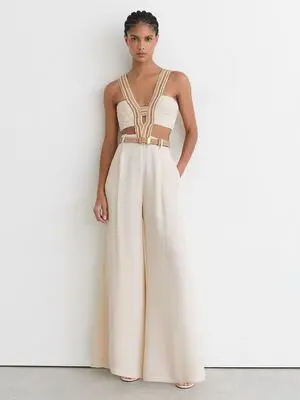 REISS Scarlett Jumpsuit - Cream