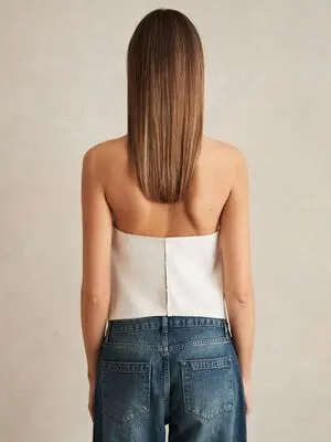 REISS Cotton Belt-halterneck Top