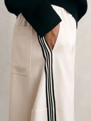 REISS Barrel-leg Side-stripe Trousers