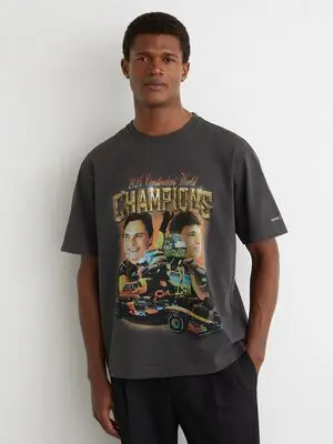 REISS X Mclaren F1 Team Ionship T-shirt - Washed Black