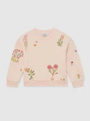 REISS 3-9 Yrs Cotton-blend Floral Sweatshirt