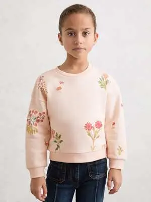 REISS 3-9 Yrs Cotton-blend Floral Sweatshirt