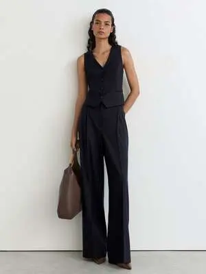 REISS Wool-blend Tailored Waistcoat