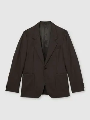 REISS Wool Single-breasted Classic-fit Suit Jacket - Dark Brown