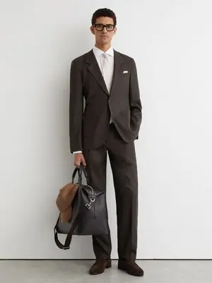 REISS Wool Single-breasted Classic-fit Suit Jacket - Dark Brown