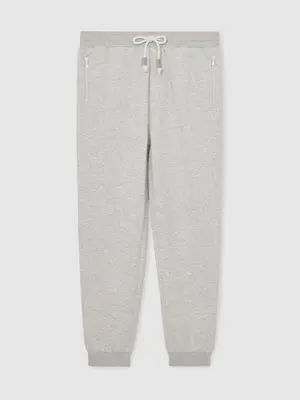 REISS Cotton-blend Drawstring Joggers - Grey