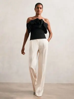 REISS Sculptural Strapless Top
