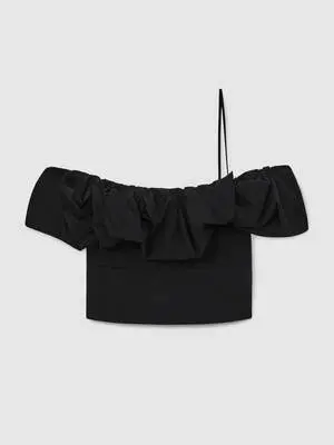 REISS Sabrina Sculptural Strapless Top