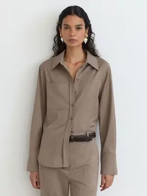 REISS Wool-blend Shirt - Neutral