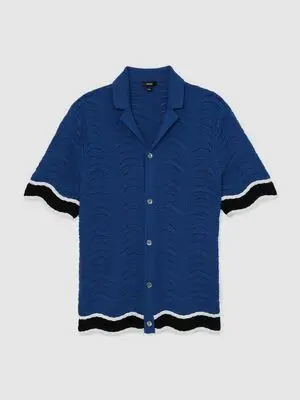 REISS Cotton-blend Wave-knit Tipped Shirt