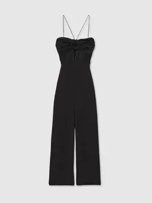 AMUR Cady Rosette Jumpsuit - Black