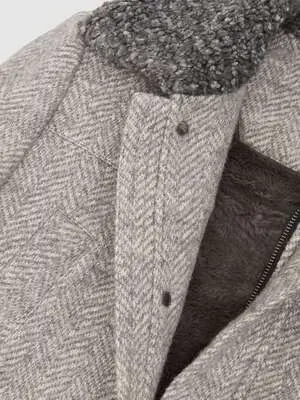 REISS Atelier Wool-cotton Herringbone Jacket