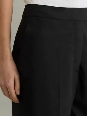 REISS Cotton Stripe-detail Tapered Trousers - Black/ivory